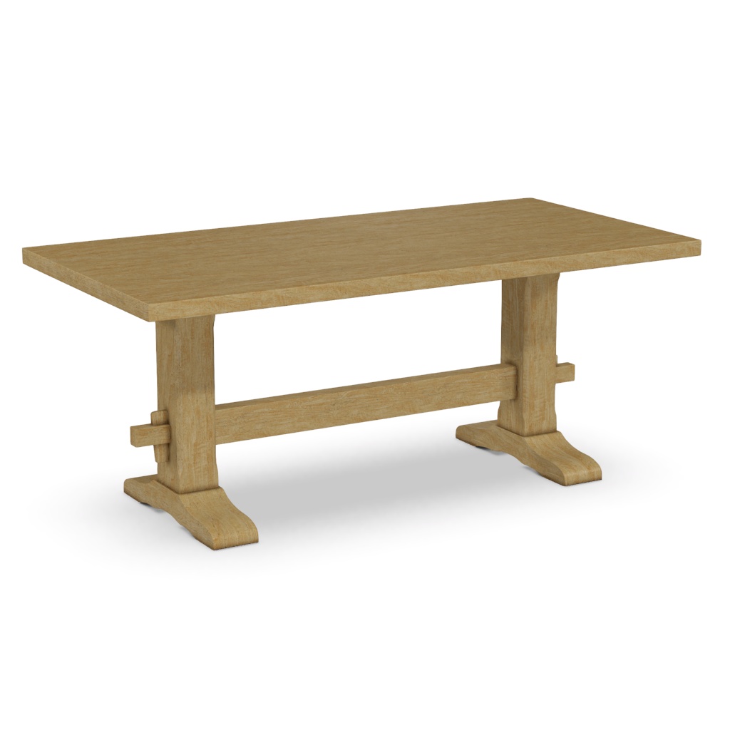 Trestle Solid Table Top w Trestle Table Base John Thomas Furniture